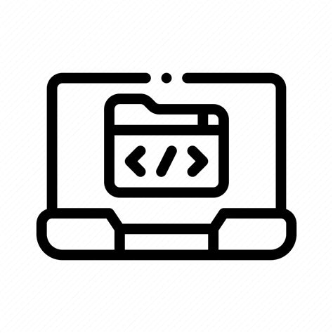 Laptop Code Technology Business Data Digital Folder Icon