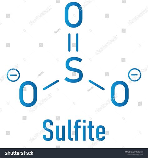 Sulfite Anion Chemical Structure Sulfite Salts Stock Vector Royalty