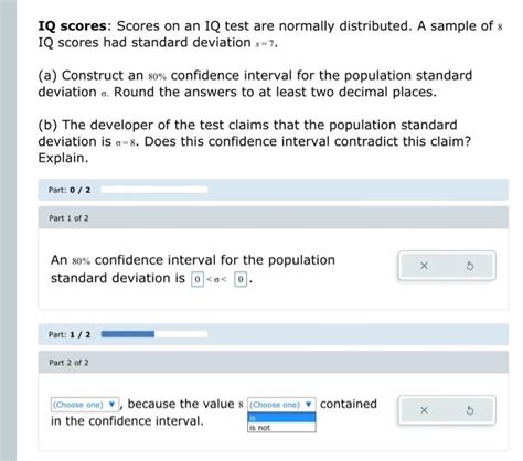 Solved Iq Scores Scores On An Iq Test Are Normally