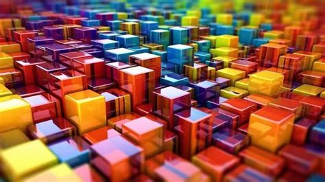 3d Squares Abstract Colorful Background Geometric Technology Background Vector Geometric