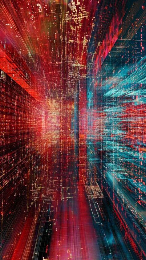 Abstract Data Visualization With A Colorful Mesh Pattern Representing