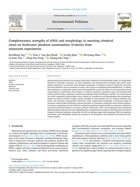 Pdf Complementary Strengths Of Edna And Morphology In Assessing