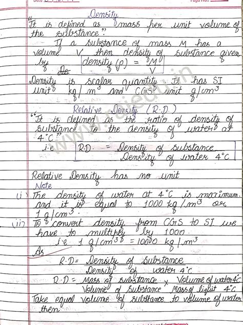 DENSITY AND RELATIVE DENSITY MEASUREMENT