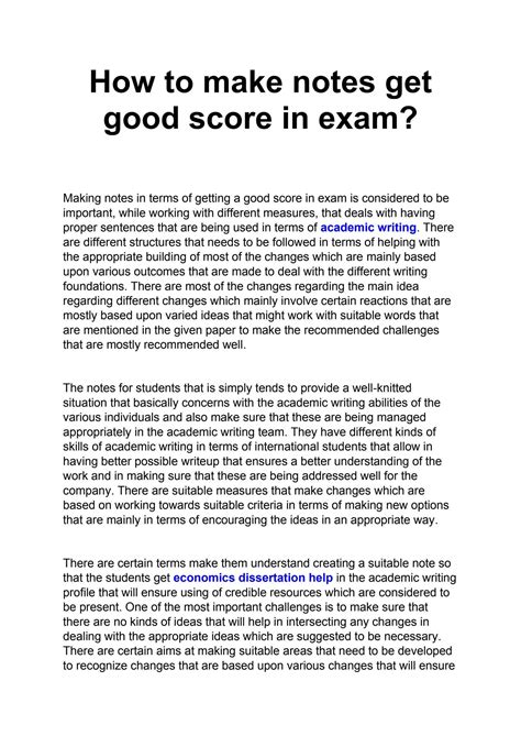 How To Make Notes Get Good Score In Exam By British Dissertation Help Issuu