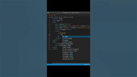 Triangle Creation Html And Css Tutorial Using Vscode Editor 2022 Shortspythonwebdesigner
