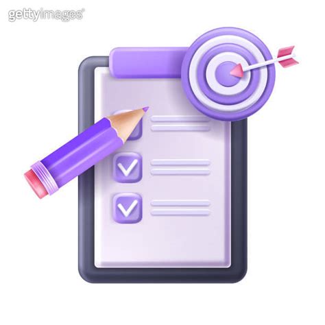 3d Checklist On Clipboard Target Cardboard Exam Paper Document Vector Icon Online Checkbox