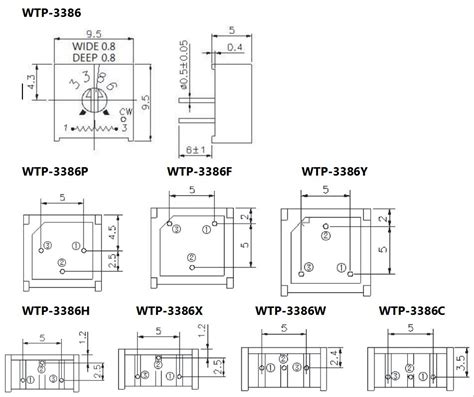 Weet Wtp 3386 0 5w 9mm Square Trimming Potentiometer Variable Resistors Potentiometer Weet