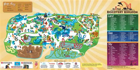 Six Flags Discovery Kingdom Park Map 2001 Marine World Pky Vallejo Ca