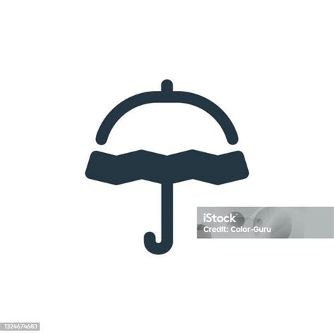 우산 아이콘 웹 사이트 디자인 및 모바일 앱 개발 인쇄를위한 글리프 우산 아이콘 흰색 배경에 고립 된 채워진 가을 컬렉션에서 우산 아이콘 가을에 대한 스톡 벡터 아트 및