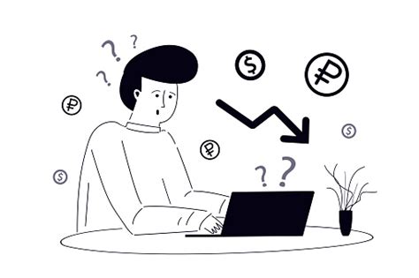 남자는 경제 불이행에 의해 충격을 받았다 예산 적자와 글로벌 위기 사업가와 투자자는 돈을 잃었습니다 금융 감소 거래 위험 루블의 가을 2022년에 대한 스톡 벡터 아트 및