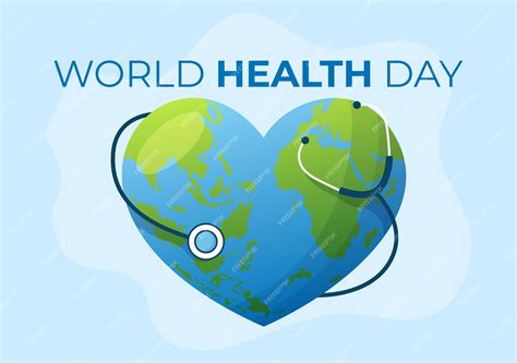 Día Mundial De La Salud El 7 De Abril Ilustración Con Earth And