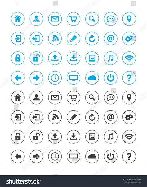 Website App Ui Icons Stock Vector Royalty Free 288447017 Shutterstock