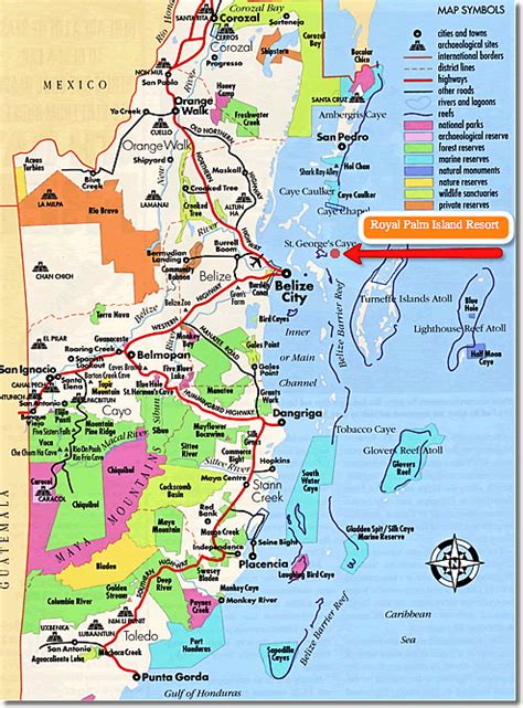 √ Natural Parks Around Belize Map