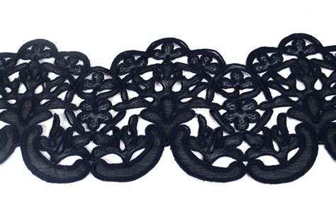 Corded Lace Wide Border Trim Scallop Edge Nude Peach Pink Bodikian Textiles