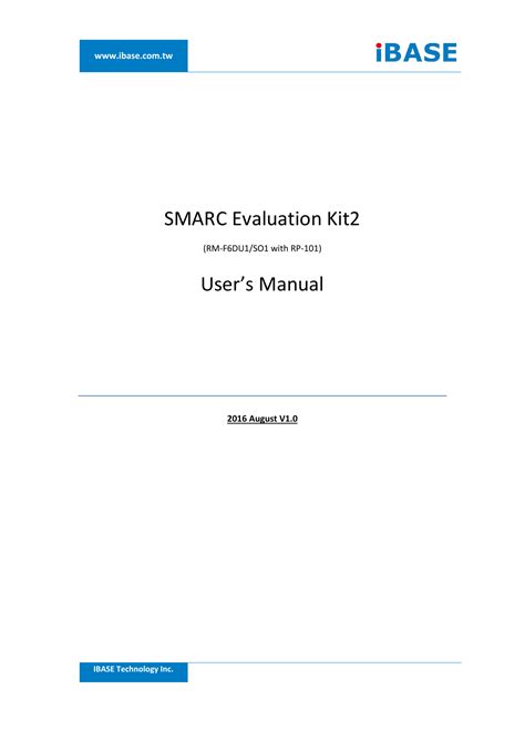 Ibase Technology Smarc Evk2 Risc Platform User Manual Manualzz
