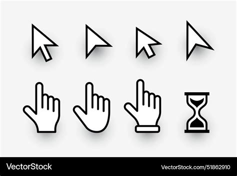 Flat Style Computer Hand Finger Pointer Royalty Free Vector