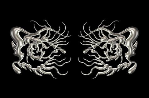 Premium Psd 3d Rendering 2yk Chrome Shape