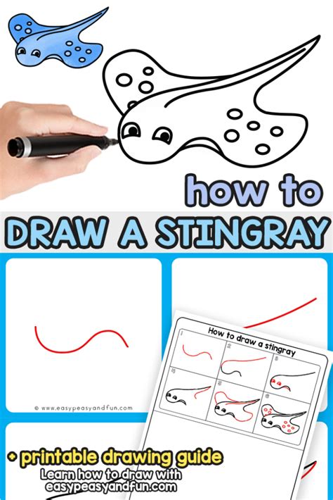 How To Draw A Stingray Step By Step Drawing Tutorial Easy Peasy And Fun