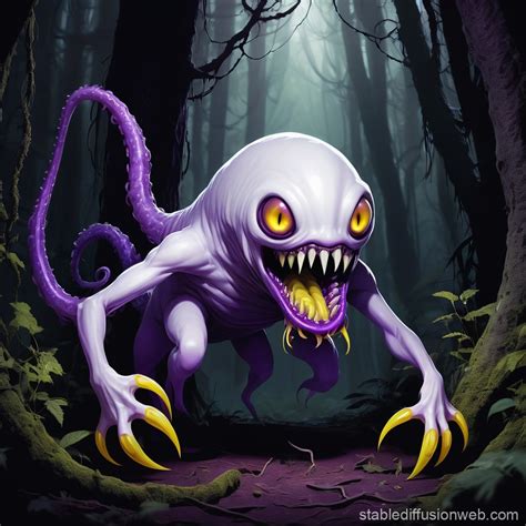Dark Forest Creature With Tentacle Stable Diffusion Online