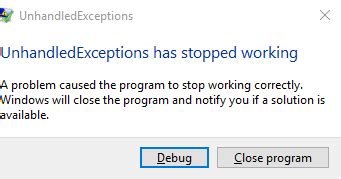 WPF Thoughts WPF Program Has Stopped Working