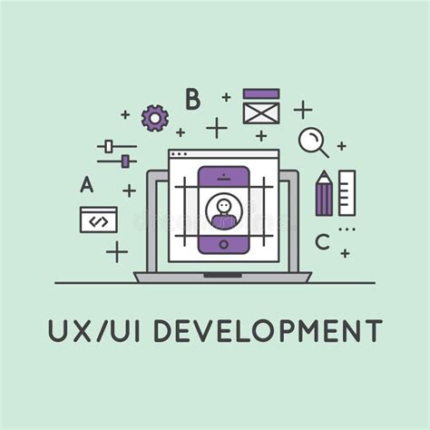 Illustration Of Ux Ui User Interface And User Experience Process Stock