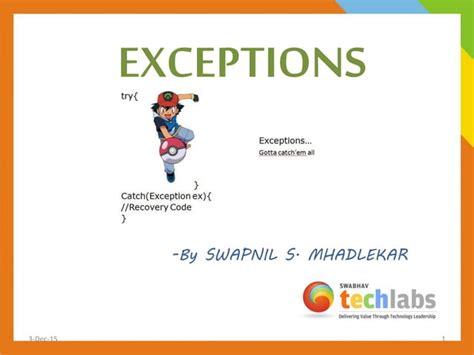 Introduction To Exception Ppt