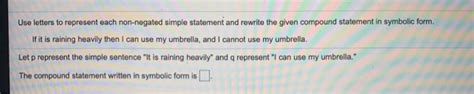 Solved Use Letters To Represent Each Non Negated Simple