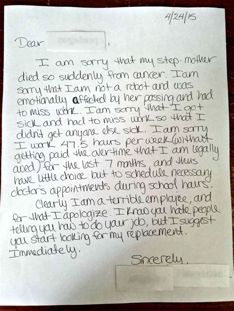 Resignation Letter Viral Womans Epic Hand Written Resignation Letter Sparks Debate Photo