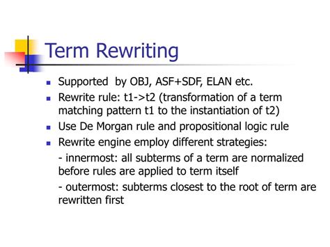 Ppt A Survey Of Rewriting Strategies In Program Transformation