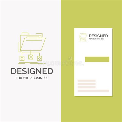 business logo for backup data files folder network vertical green business visiting card