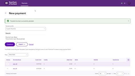 Importing Payment Templates