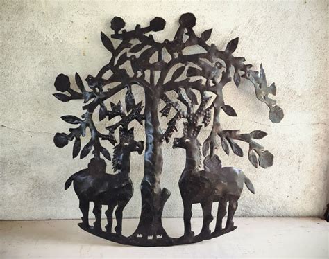Haitian Steel Drum Art Metal Cut Out Wall Hanging Haiti Folk Art