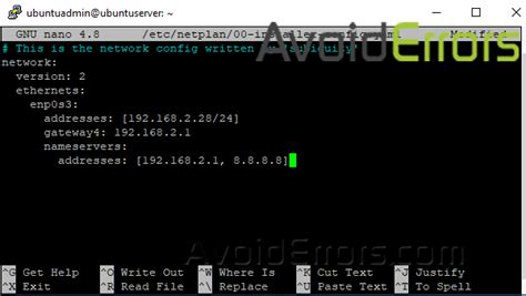 Assign A Static Ip Address To Ubuntu 2004 Lts Avoiderrors
