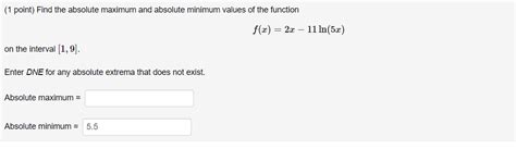 Solved Point Find The Absolute Maximum And Absolute Chegg
