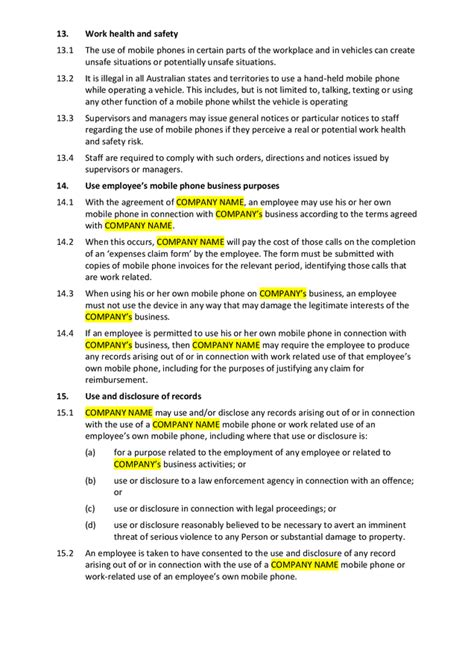 Mobile Phone Policy Template In Word And Pdf Formats Page Of