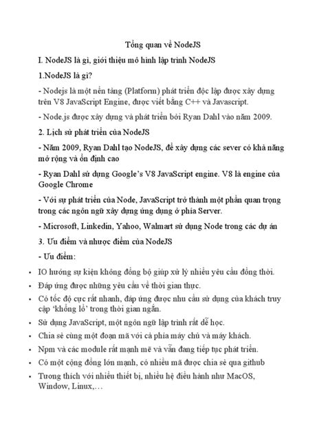 Tổng Quan Về Nodejs Pdf