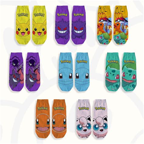 Mata This Is Pemo Adult Full Print Short Ankle Socks Pokemon