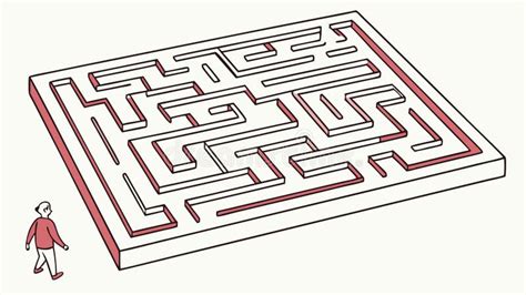 Maze Puzzle With A Figure Navigating The Path Problem Solving Vector Design Generative Ai Stock