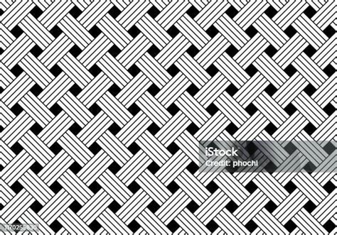 기하학적 원활한 흑백 직조 패턴 배경 추상 줄무늬 기하학적 현대 세련된 질감 직물에 대한 스톡 벡터 아트 및 기타 이미지