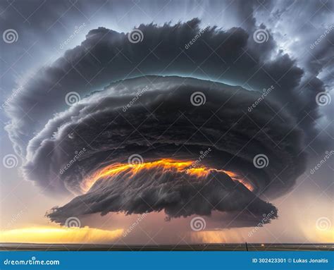 Supercell Storm In Tornado Alley Stock Illustration Illustration Of