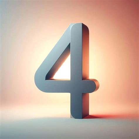 A White Number 4 Is Placed On A Table Premium Ai Generated Image