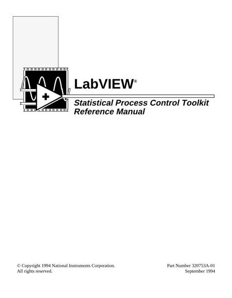 Pdf Labview Statistical Process Control Toolkit Reference Manual
