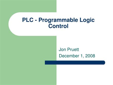 PPT PLC Programmable Logic Control PowerPoint Presentation Free Download ID