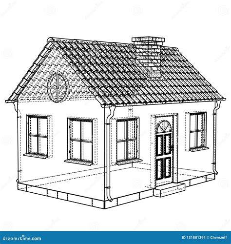 Private House Sketch Vector Rendering Of 3d Stock Vector Illustration Of Chart Blueprint