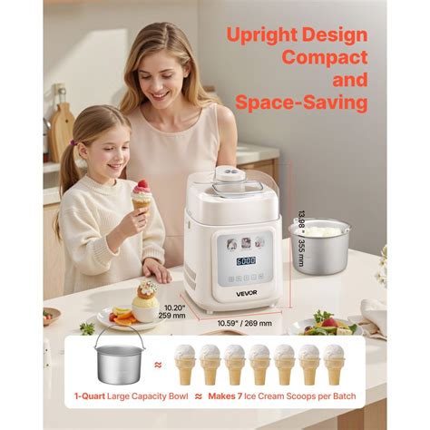Vevor Electric Ice Cream Maker — Automatic 1 Quart Machine