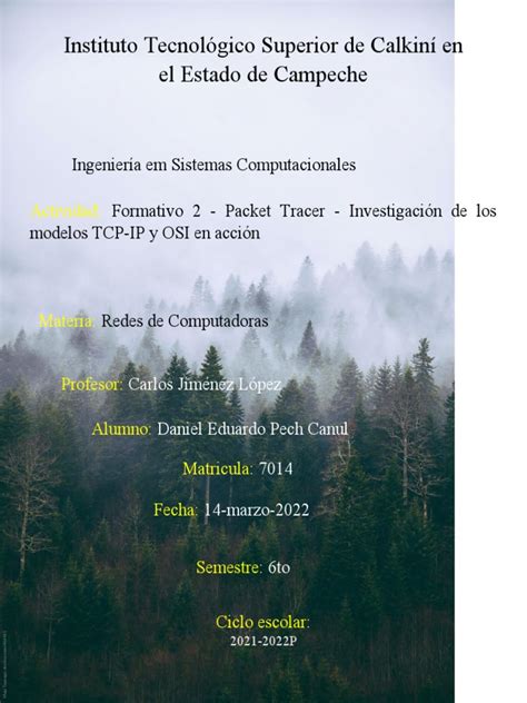 Formativo 2 Packet Tracer Investigación De Los Modelos Tcp Ip Y Osi En Acción Pdf