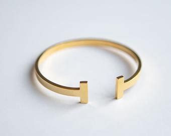 Gold T Bar Bracelet Handmade Jewelry Etsy