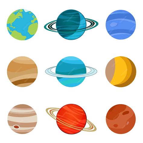Premium Vector Cute Solar System Clipart Planets Clip Art Set Space