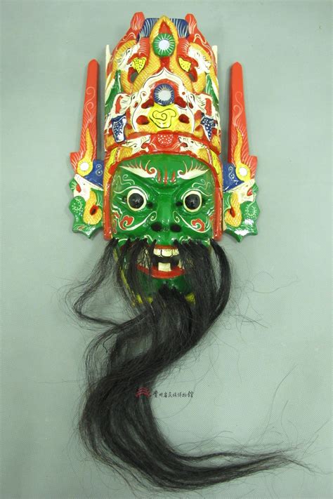 《封神榜》杨禁 当代安顺白杨木地戏面具面具中国傩戏网