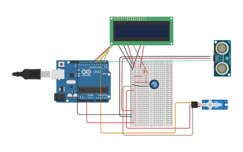 Circuit Design Sensor De Distancia Com Tela Lcd Tinkercad